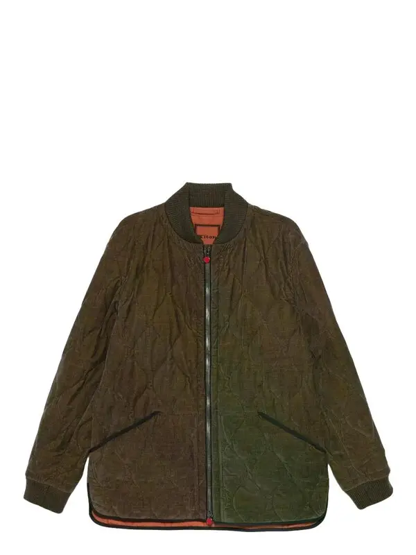 Kiton Quilted Bomber Jacket - Green