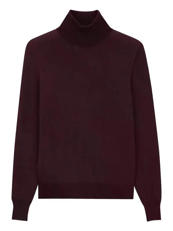 Saint Laurent Turtleneck Wool Sweater - Red