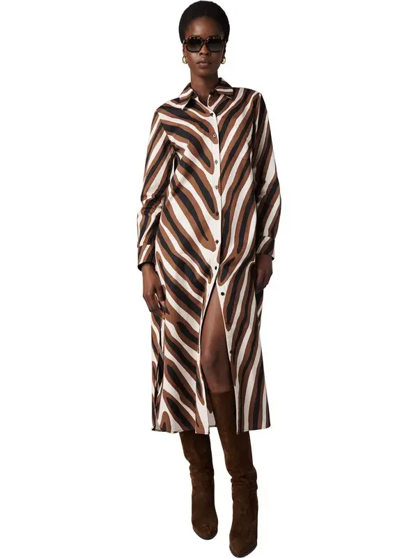 Diane Von Furstenberg Karrington Dress - Giant Piazza Tiger Coffee Grind