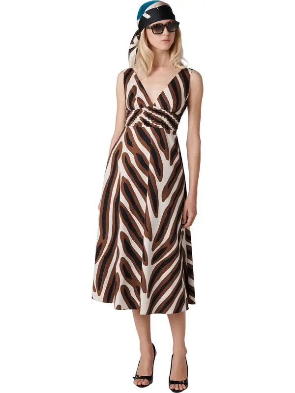 Diane Von Furstenberg Vivienne Dress - Giant Piazza Tiger Coffee Grind