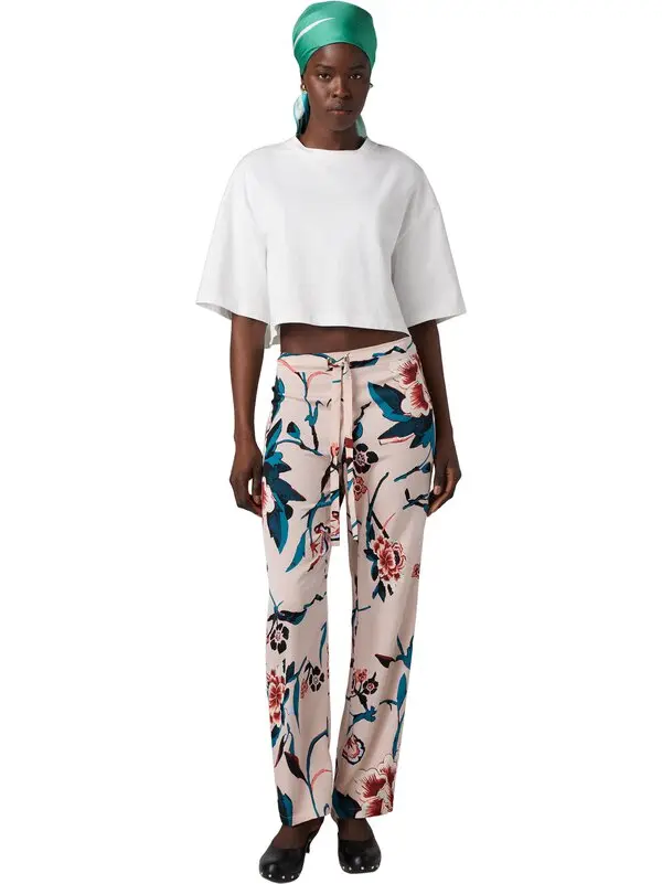 Diane Von Furstenberg Straight Leg Pants - Dancing Rose Bare