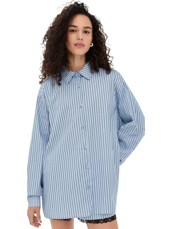 VRG GRL June Striped Shirt - Blue Stripe