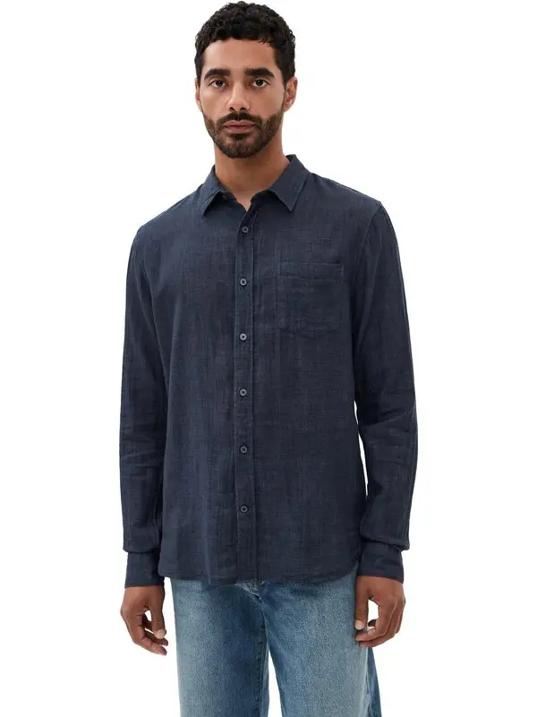 Vince Double Face Long Sleeve Shirt - Heather Coastal