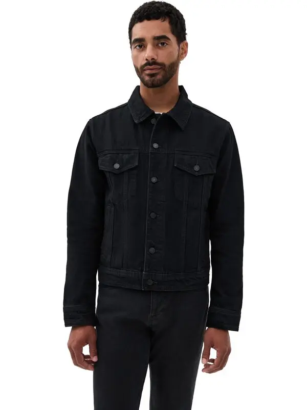 NILI LOTAN Zane Denim Jacket - Jet Black