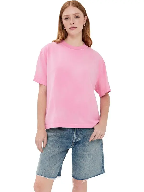 THE ELDER STATESMAN Sunbleached Oversized Tee - Bubblegum