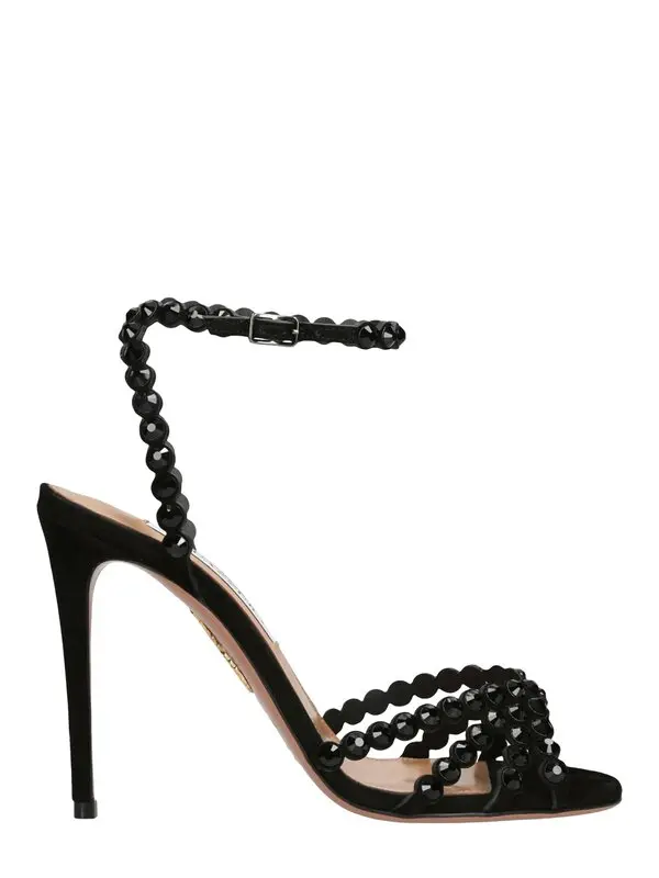 AQUAZZURA Tequila Crystal-embellished Heeled Sandals - Black
