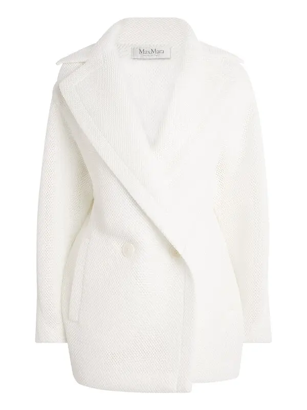 Max Mara Mesh Teddy Bear Coat - White