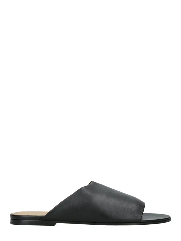 THE ROW Signum Leather Slippers - Black