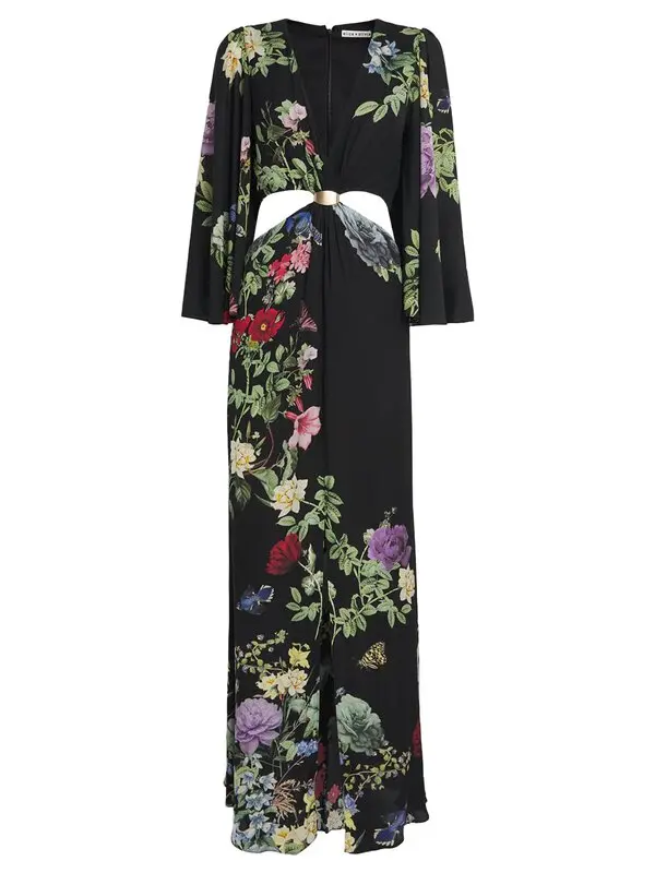 Alice + Olivia Floral Georgiana Maxi Dress - Black