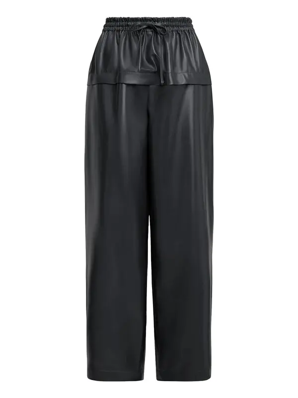 Alaïa Leather Peplum Trousers - Black