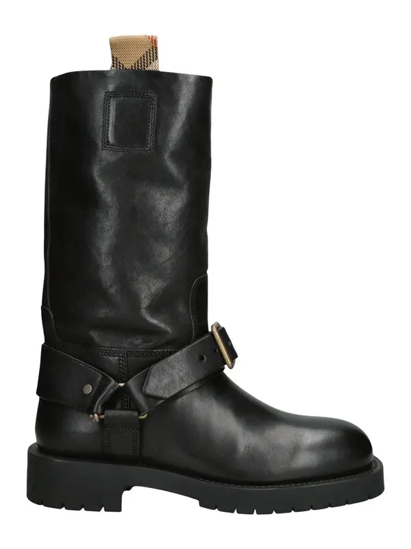 Burberry Leather Soft Saddle Boots - Black
