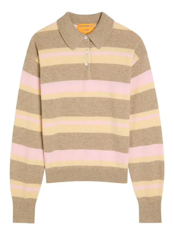 Guest In Residence Cashmere Striped Polo Shirt - Stripe