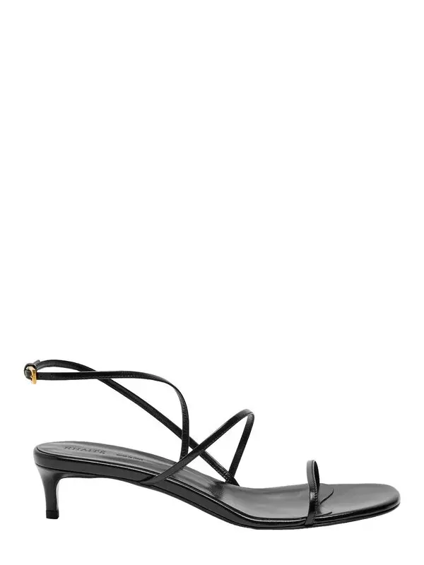 Khaite Loop 35 Leather Sandals - Black
