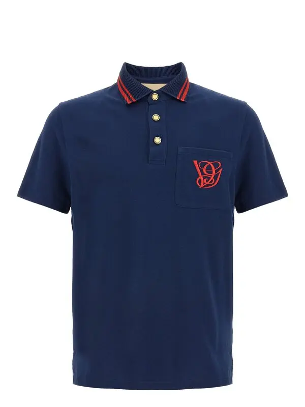 Valentino Garavani Polo Embroidery 'vg - Blue