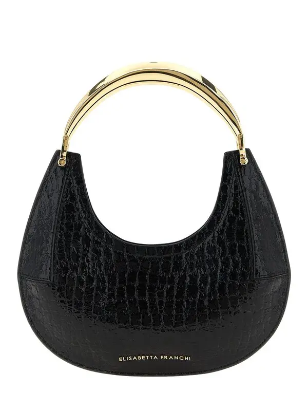 Elisabetta Franchi Small Hobo Shoulder Bag - Black