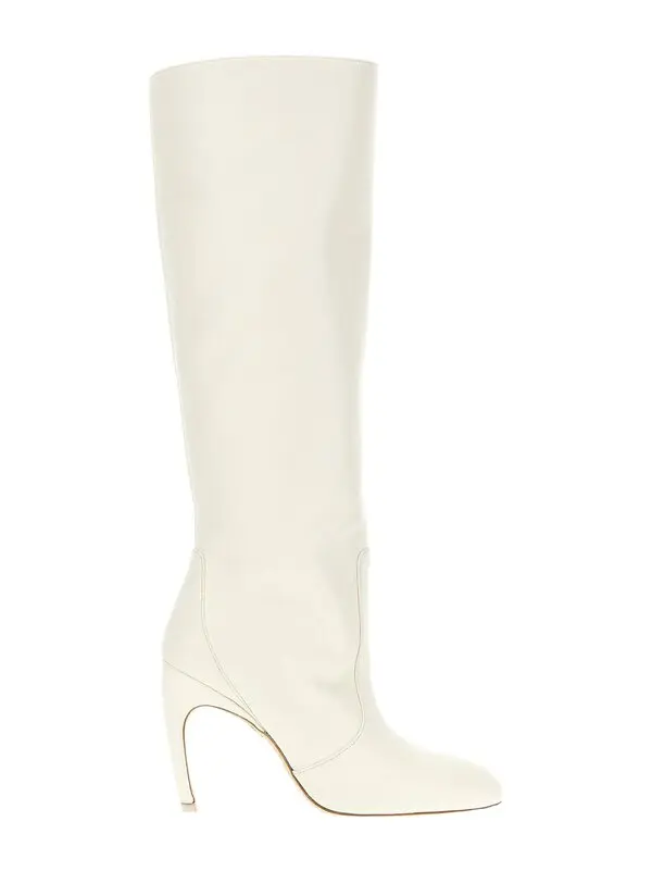 STUART WEITZMAN Lux Curl High Boots - White