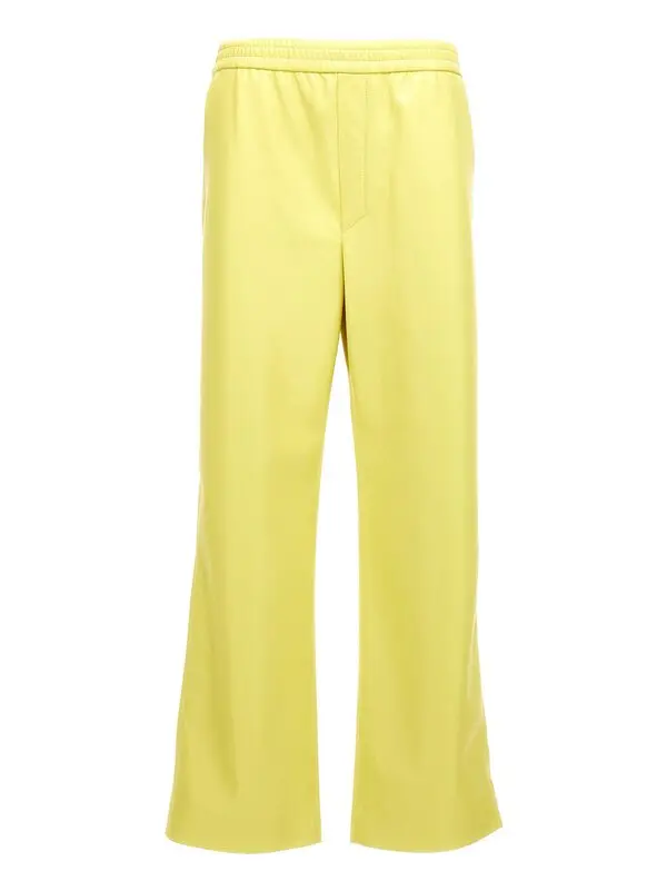 Nanushka Lorca Vegan Leather Straight-leg Pants - Yellow