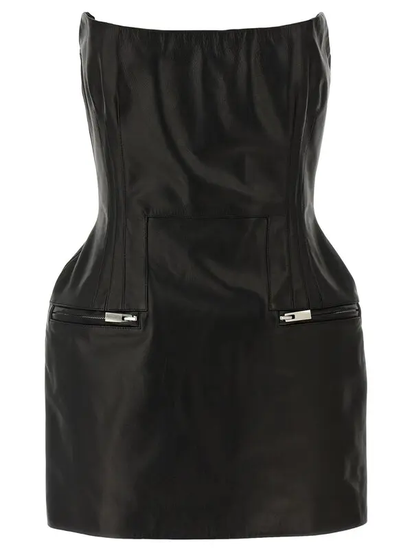 Magda Butrym Leather Mini Dress - Black