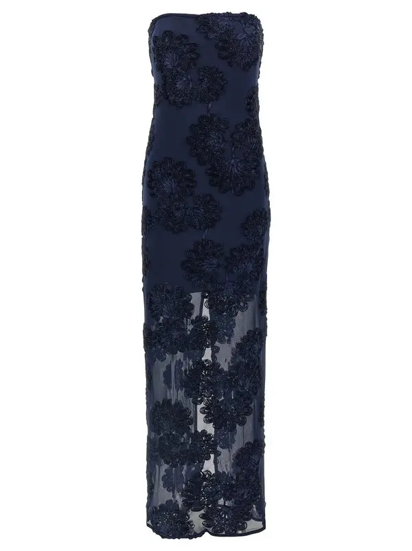 Remain Birger Christensen 3d Mesh Maxi Dress - Blue