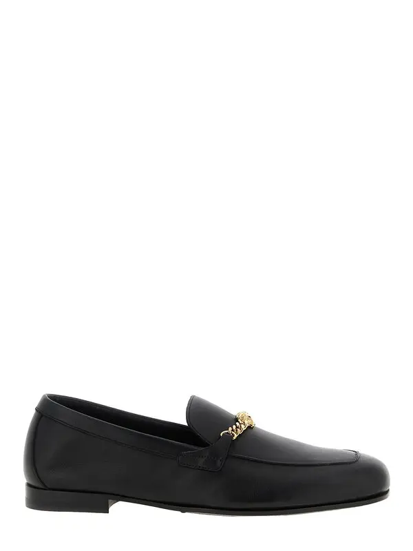 Versace Medusa Leather Slippers - Black