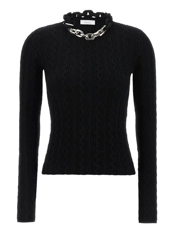 Rabanne Necklace Sweater - Black