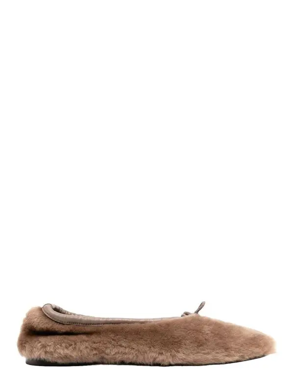 Hereu Puntera Shearling Ballerinas - Dove Grey