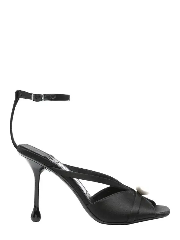 JIMMY CHOO Siva 95 Satin Heels - Black