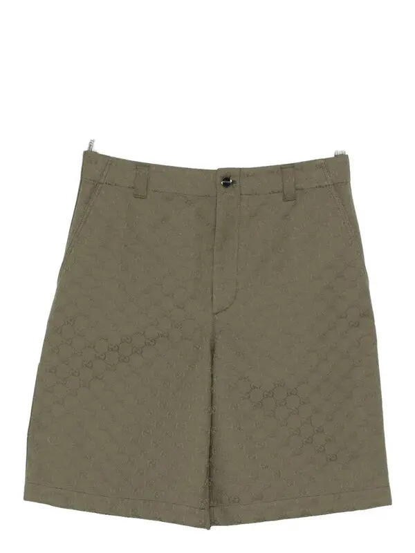 Gucci Gg Canvas Bermuda Shorts - Green