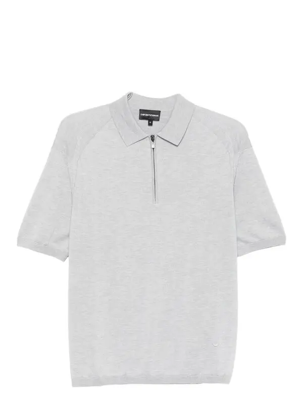 Emporio Armani Wool Blend Polo Shirt - Grey