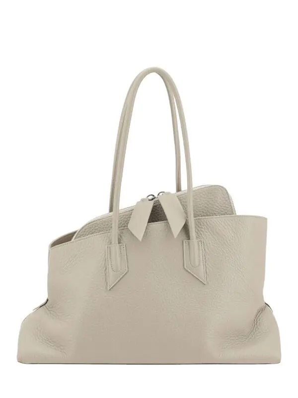 Attico La Passeggiata Medium Leather Shoulder Bag - White