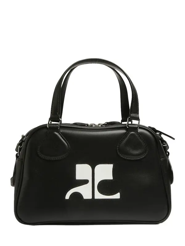 COURREGES RE EDITION Leather Bowling Bag - Black