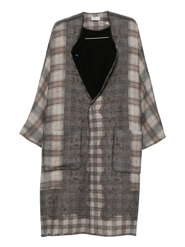 PIERRE-LOUIS MASCIA Wool Kimono - Grey