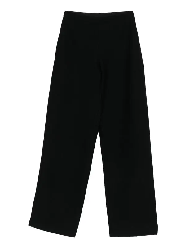 Emporio Armani High Waisted Wide Leg Trousers - Black