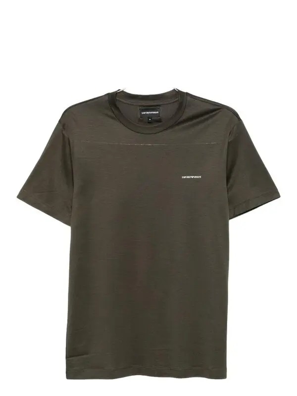 Emporio Armani Logo Cotton Blend T Shirt - Green