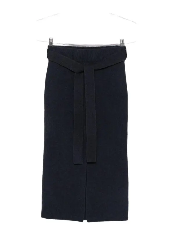 Emporio Armani Wool Midi Skirt - Blue