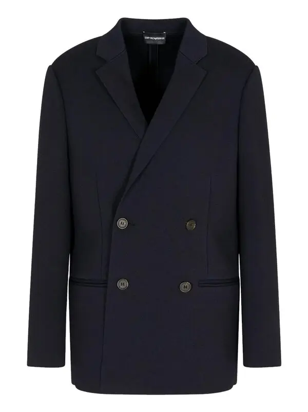 Emporio Armani Single-breasted Blazer Jacket - Blue