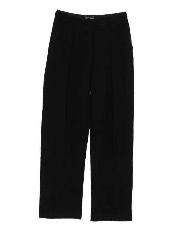 Emporio Armani Cotton-blend Trousers - Black