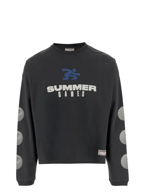 SUMMER GAMES Cotton Sweatshirt With Logo - Black
