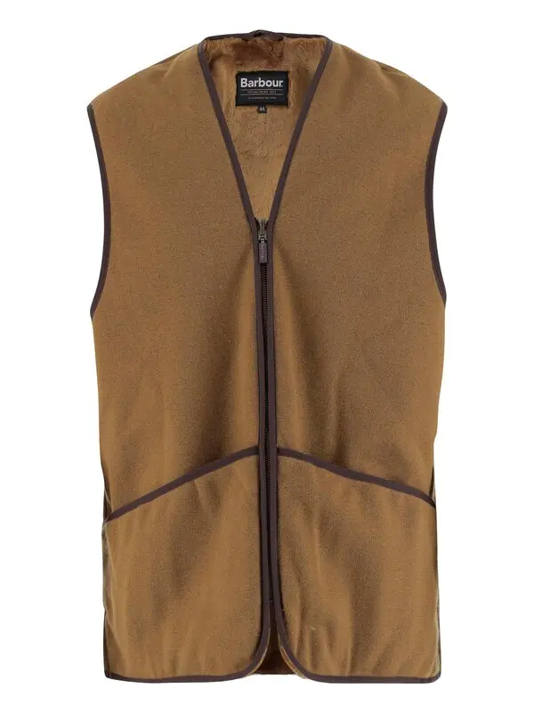Barbour Zippered Acrylic Fleece Vest - Brown