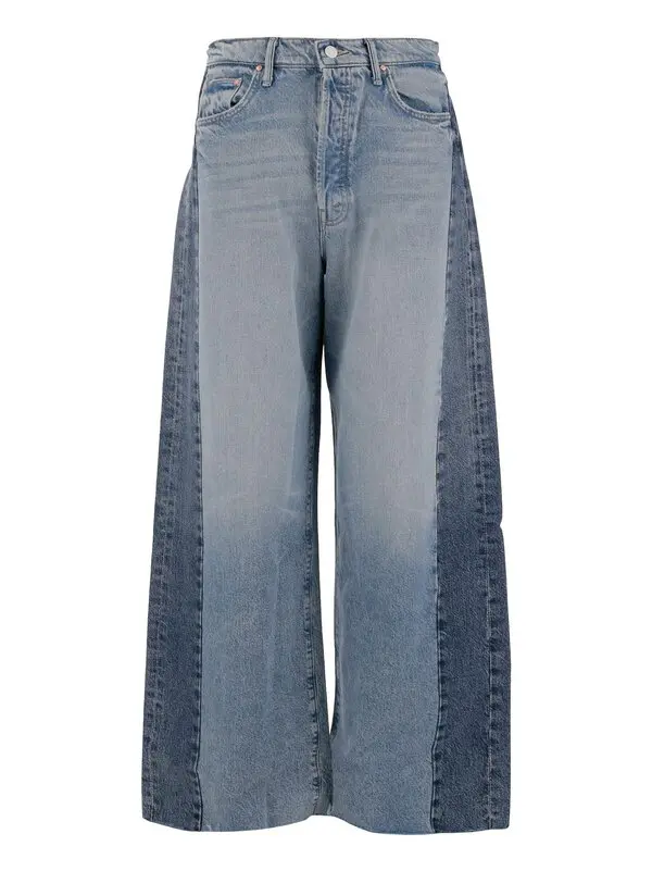 MOTHER Cotton Patchwork Wide Leg Jeans - Denim