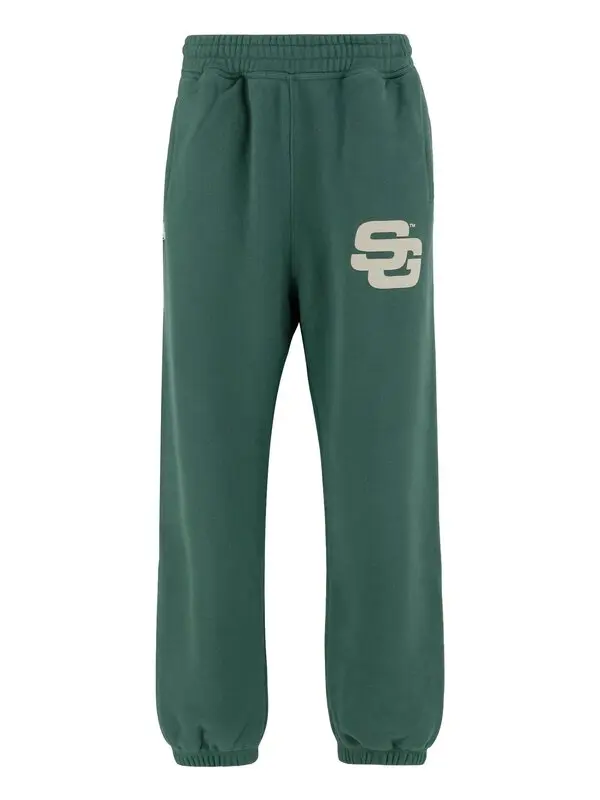 SUMMER GAMES Cotton Jogger Pants With Logo - Green