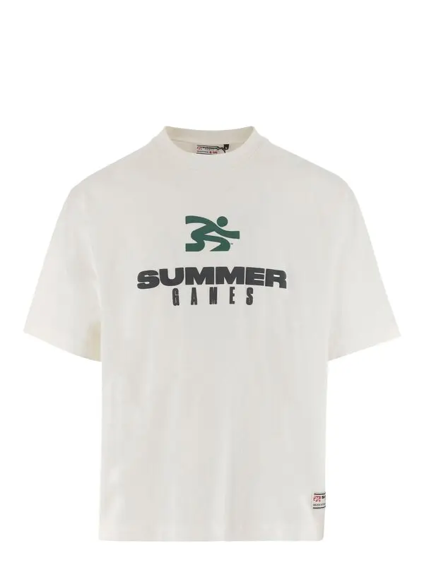 SUMMER GAMES Cotton T-shirt With Logo - White