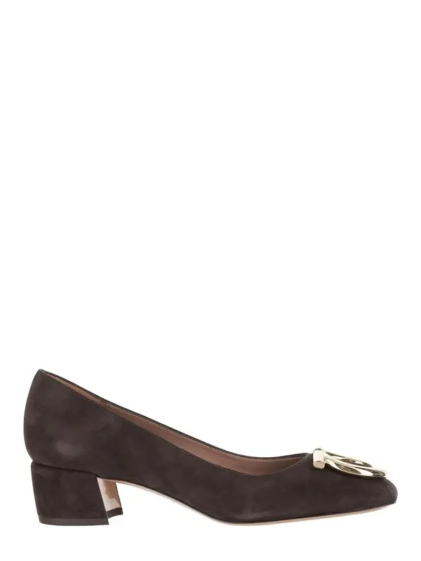 FERRAGAMO Gancini Maxi Pumps - Marrone Scuro