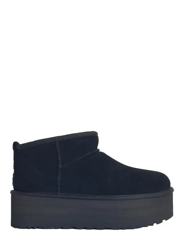 UGG Classic Ultra Mini Platform Suede Boots - Black