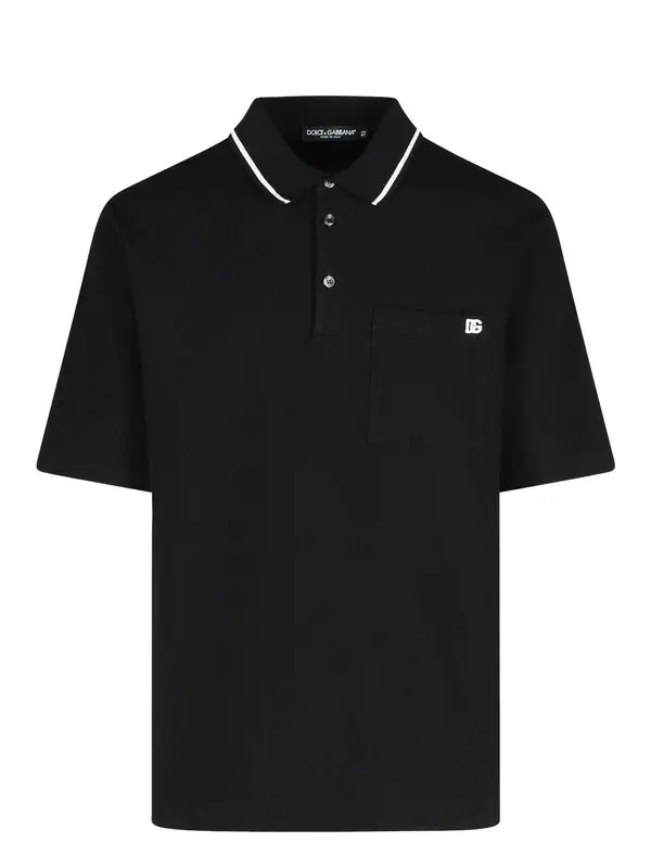 Dolce & Gabbana Cotton Polo Shirt - Black