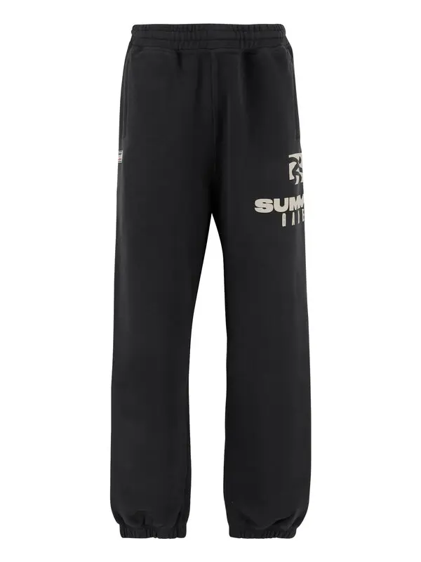 SUMMER GAMES Cotton Jogger Pants With Logo - Black