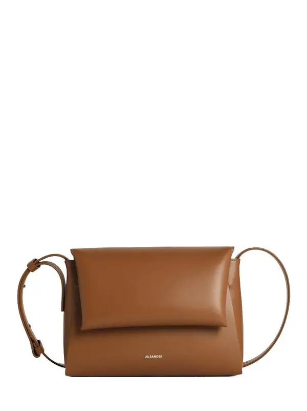 JIL SANDER Messenger Leather Crossbody Bag - Brown