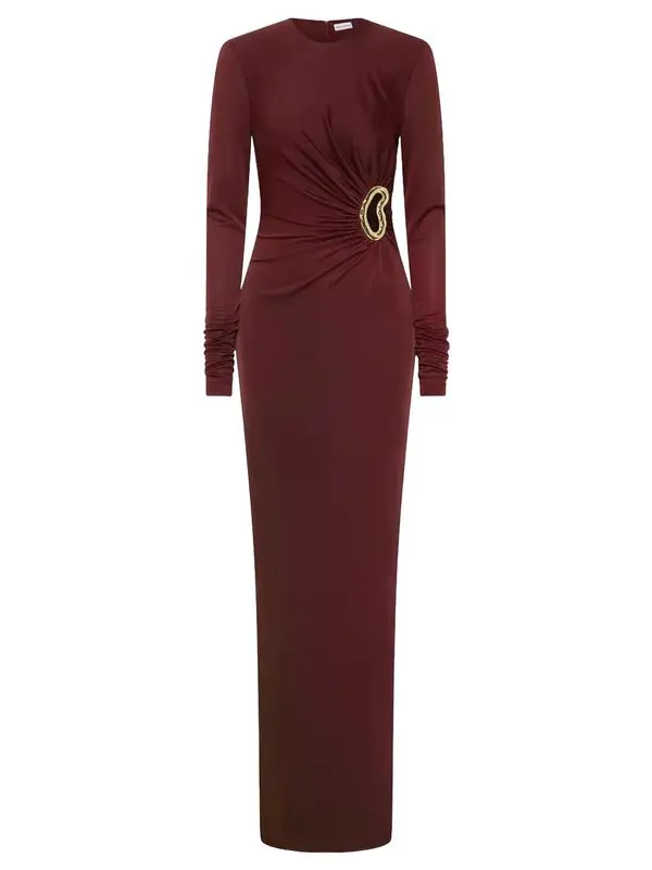 Rebecca Vallance Mischa Long-sleeve Gown - Red