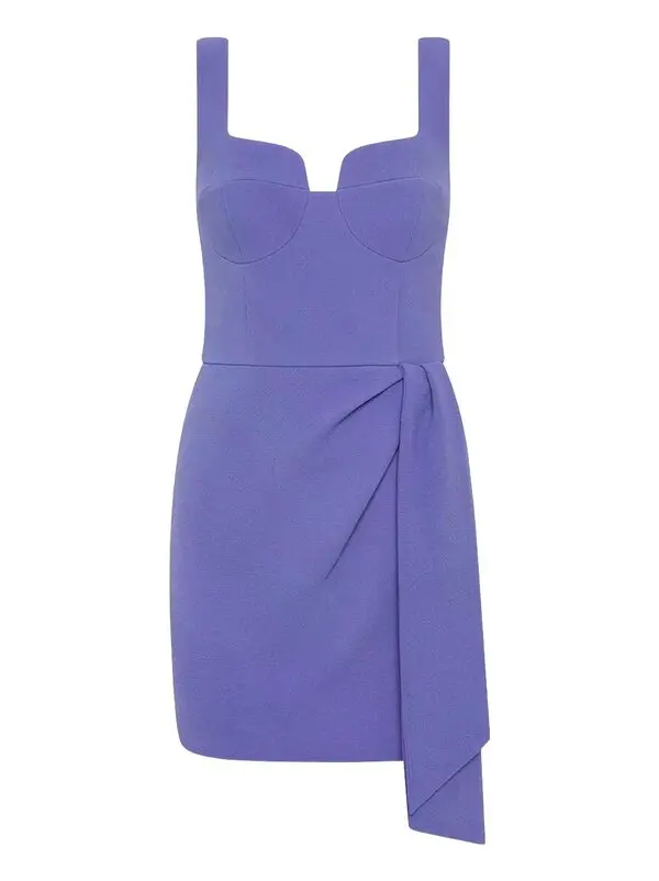 Rebecca Vallance Violetta Sweetheart-neckline Draped Minidress - Blue