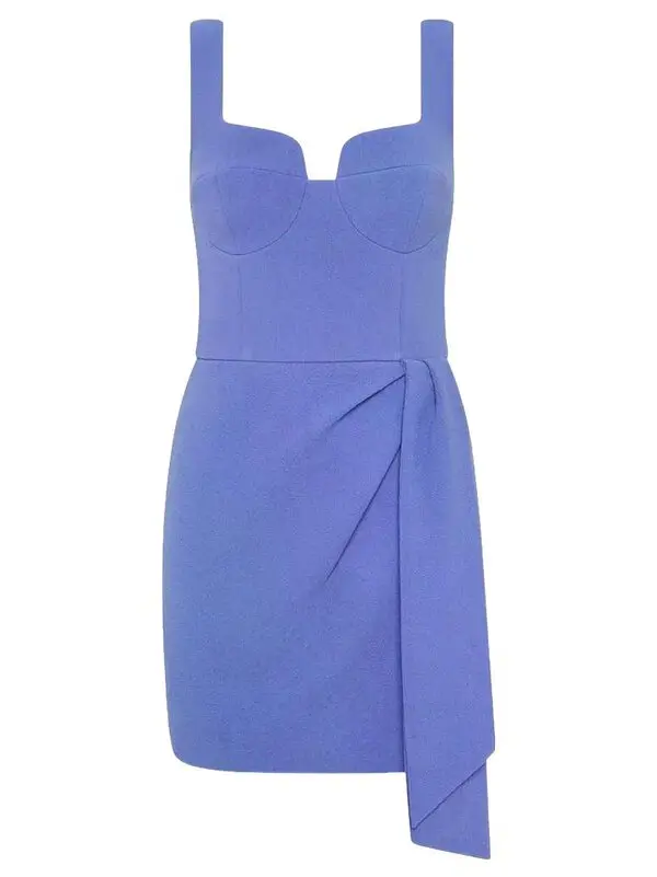 Rebecca Vallance Violetta Sweetheart-neckline Draped Minidress - Blue